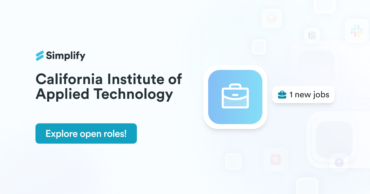 Jobs and Employment at California Institute of Applied Technology ...