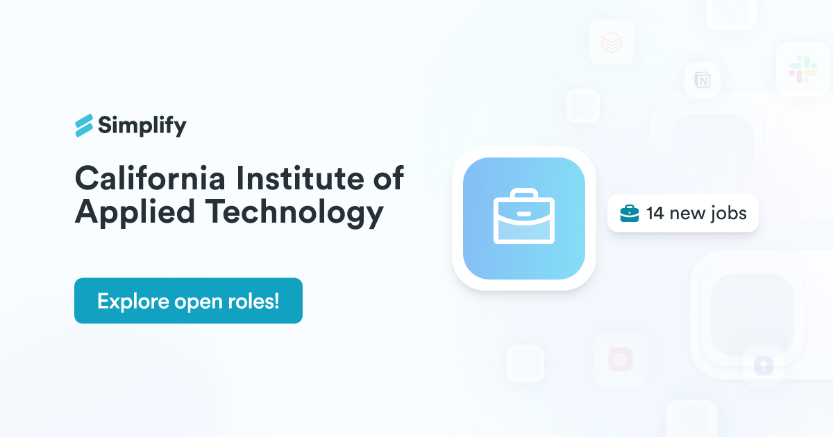 Jobs and Employment at California Institute of Applied Technology ...