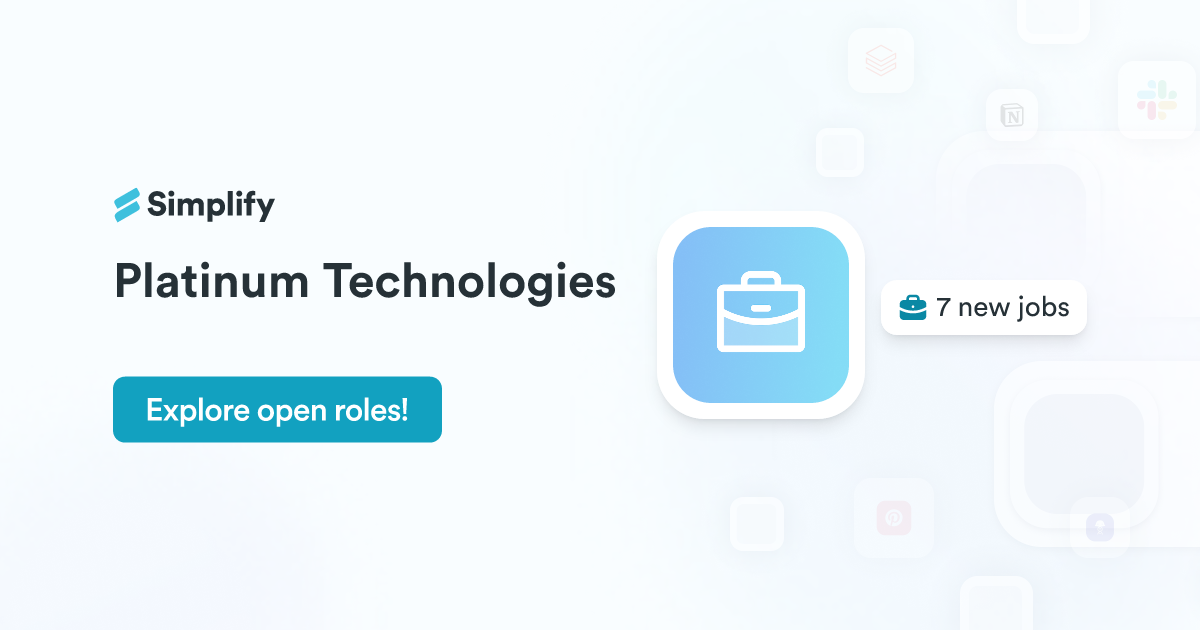 Jobs and Employment at Platinum Technologies | Simplify Jobs