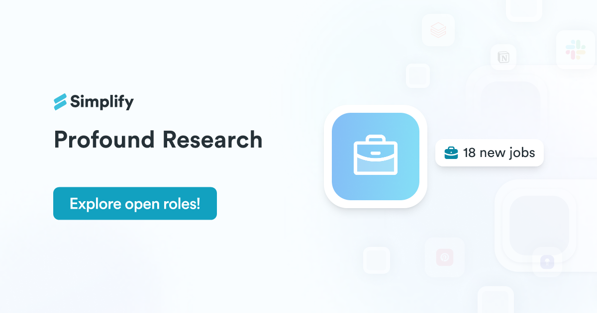 Jobs and Employment at Profound Research | Simplify Jobs